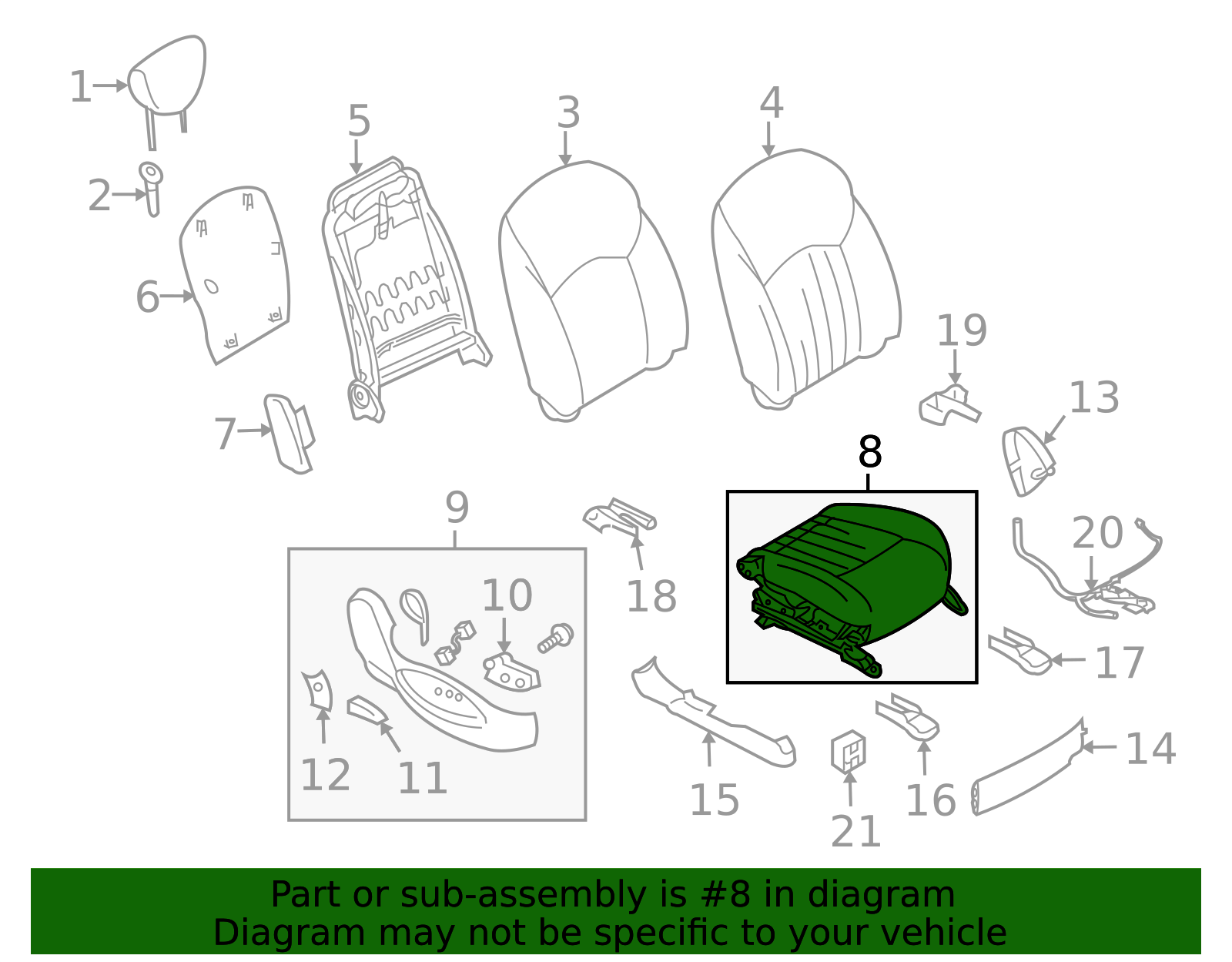 873001BC2A - Cushion Assembly 2008-2009 INFINITI EX35 | Infiniti of ...