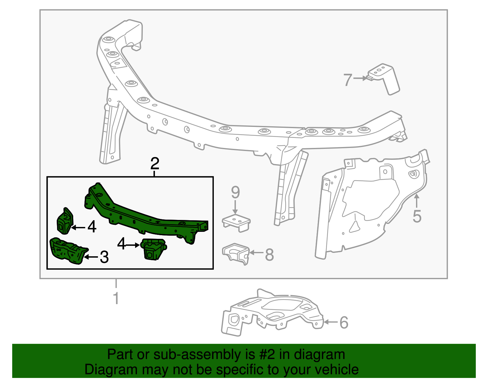 25974358 - 2010-2017 GM - Front End Upper Center Tie Bar | Partners Chevy