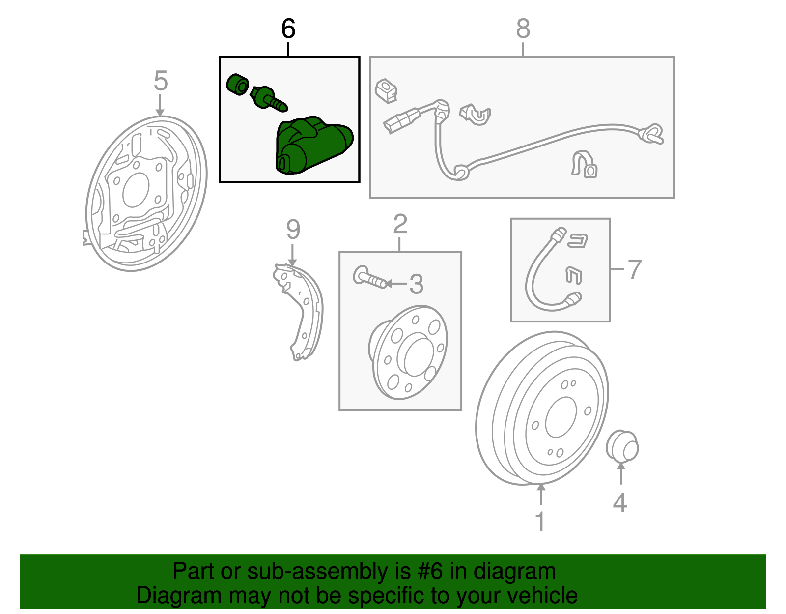 43300-SNA-A01 - 2006-2015 Honda - Cylinder Assembly Rear Wheel ...