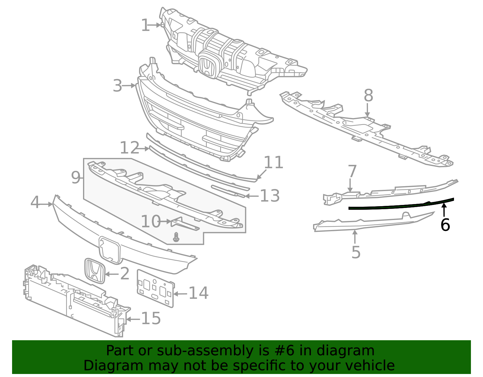 71124-TVA-F00 - Molding Extension Seal Strip 2021-2022 Honda Accord ...