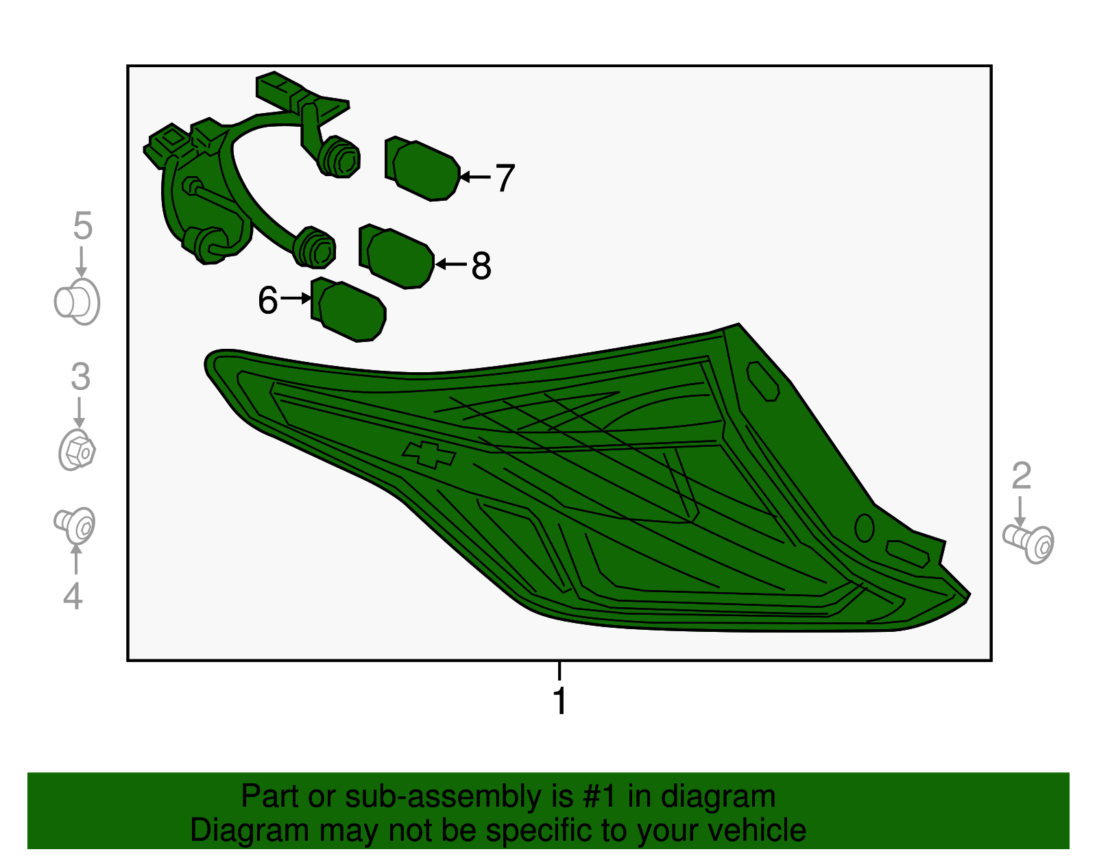 2016-2019 Chevrolet Volt Rear Passenger Side Stop Lamp 84471797 ...