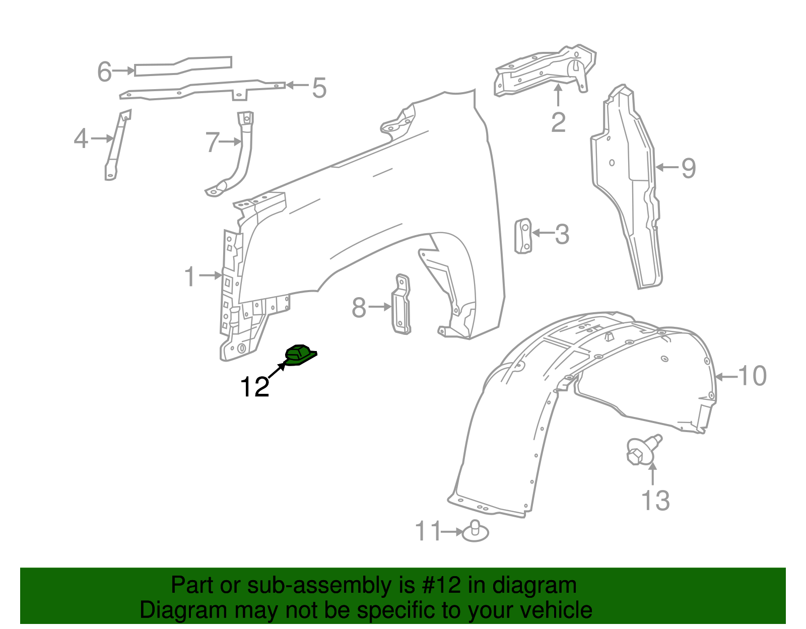 2014-2022 GM Fender Liner Nut M4.2X1.41 11611523 GM | GMPartsDirect.com