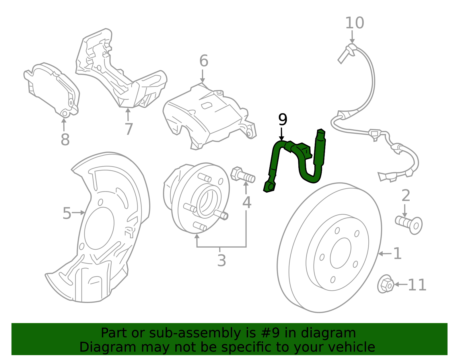 2017-2020 Buick Envision Front Passenger Side Hydraulic Brake Hose ...