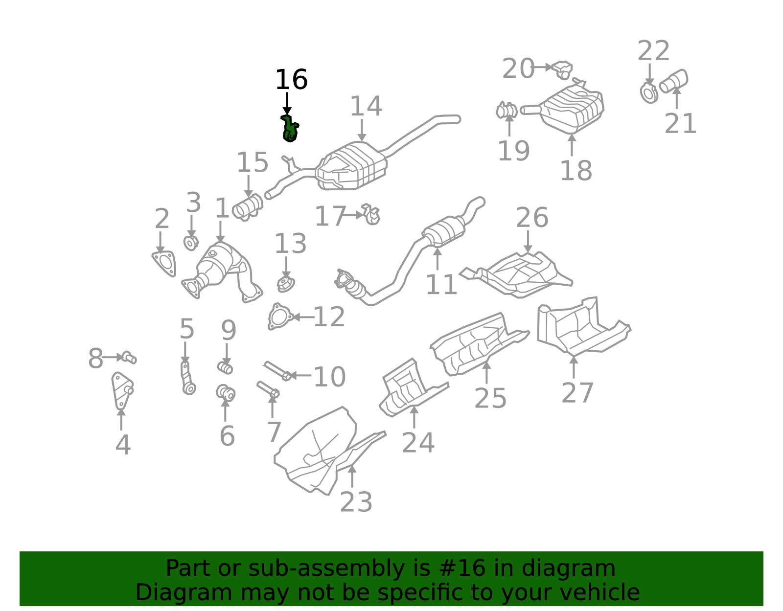 8K0-253-144-E - Genuine Audi Exhaust System Hanger Bracket 8K0253144E ...