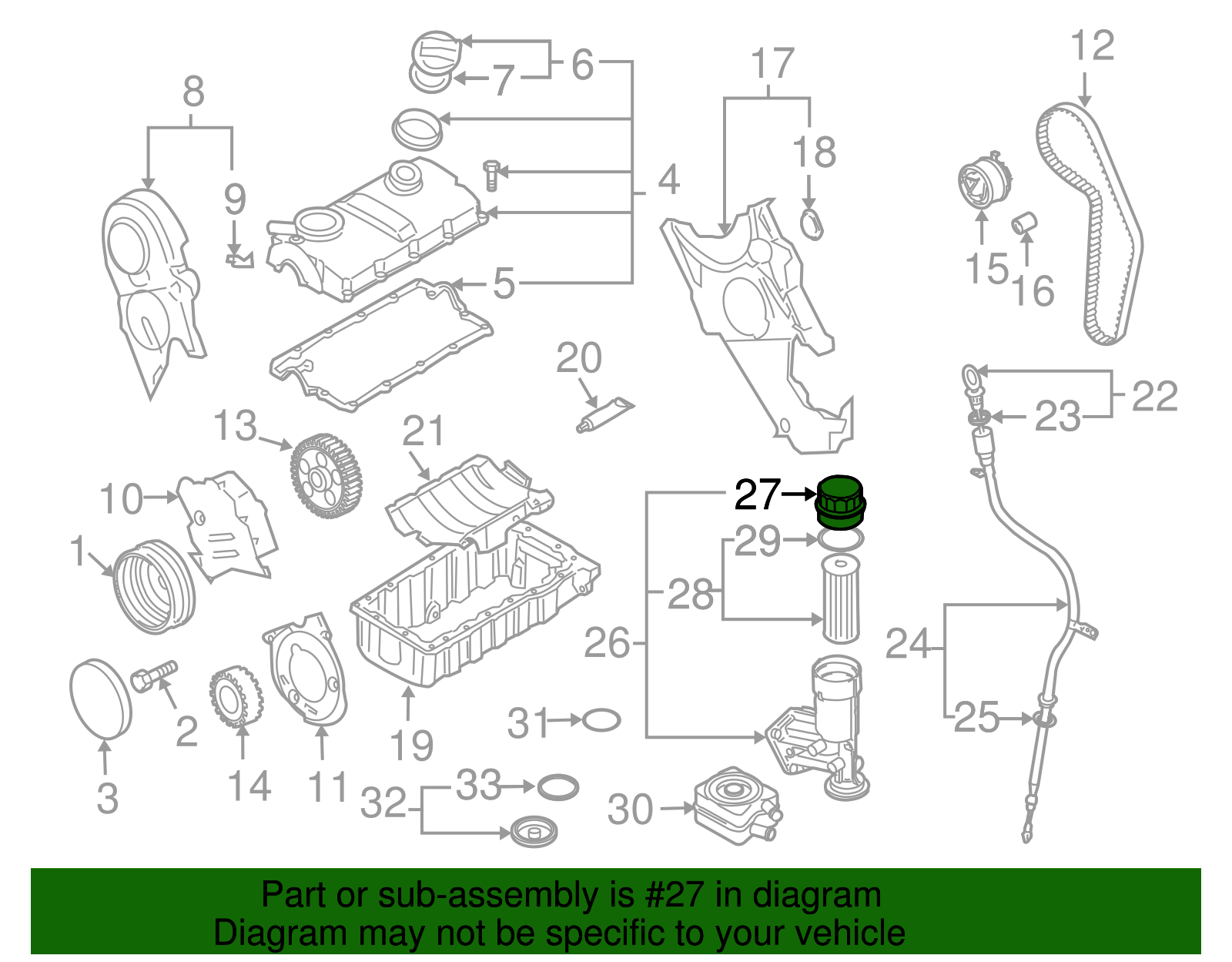 045-115-433-D - Engine Oil Filter Housing Cover - 2005 2006 2009 ...