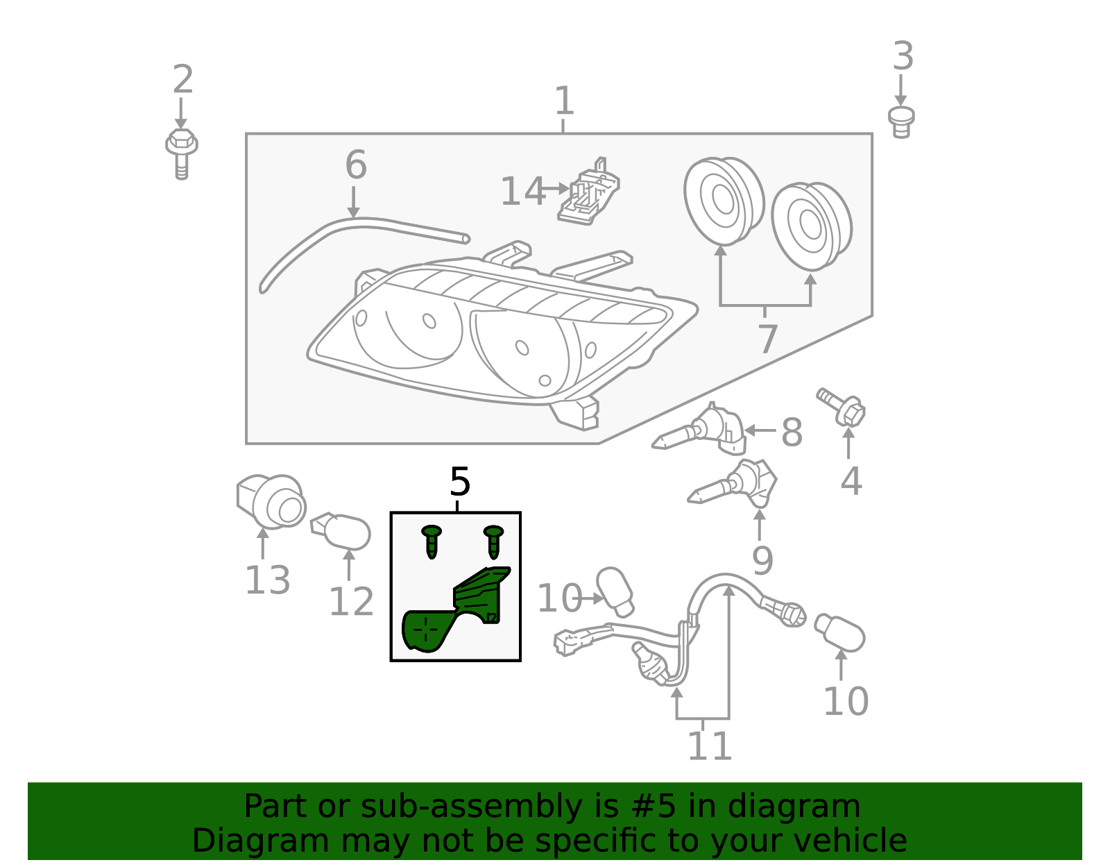 OEM 2005-2009 Scion tC Headlamp Assembly Repair Kit Part # 81193-21030 ...