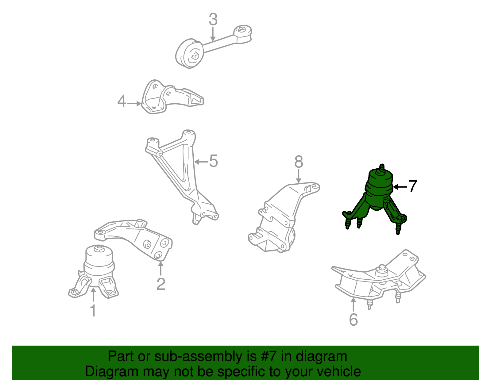 Genuine Toyota Engine Mount (Rear) part# 12371-74530 for 1997-2001 Toyota | Ourisman Toyota ...