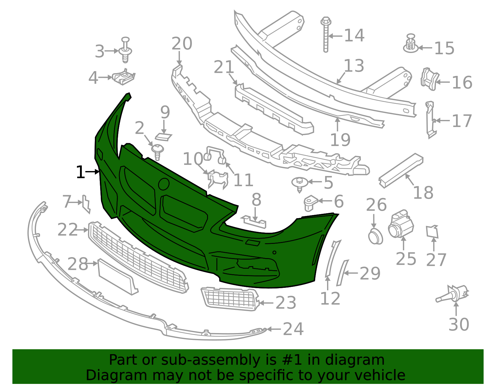 51118055287 - 2012-2019 BMW Bumper Cover (51-11-8-055-287) | BMW of ...