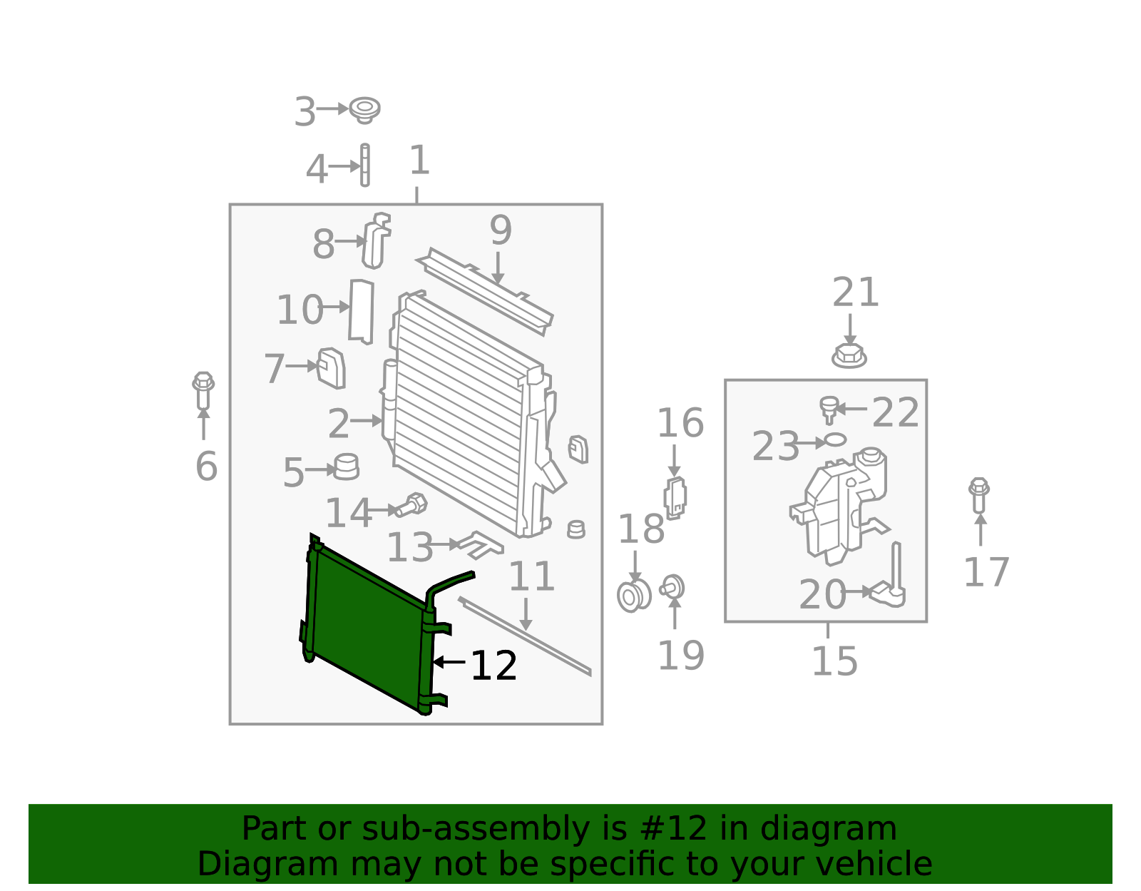 2006-2009 Land Rover Range Rover Sport Auxiliary Radiator LR009007 ...