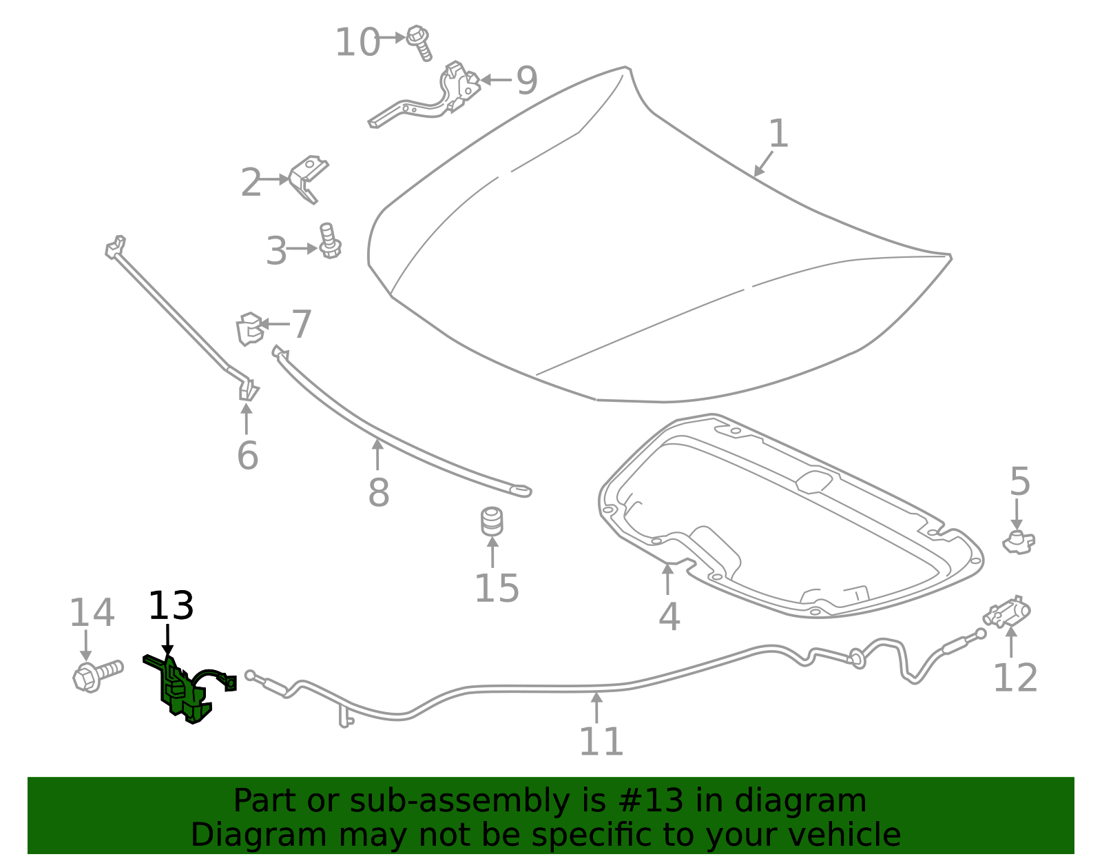 2020-2025 Toyota Corolla Hood Latch 53510-12B91 | Toyota Parts Center