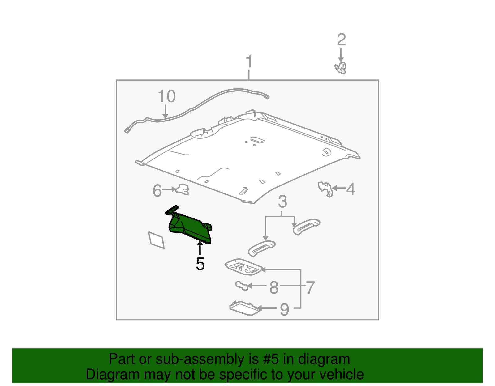 2006-2010 GM Light Opel Gray Passenger Side Sunshade 15213197 | Capital ...