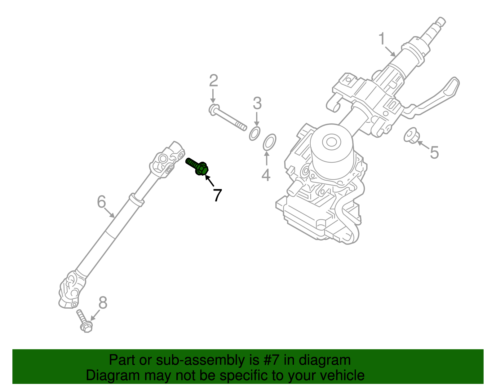 2013-2018 Hyundai Lower Shaft Upper Bolt 56415-2S000 | World OEM Parts ...