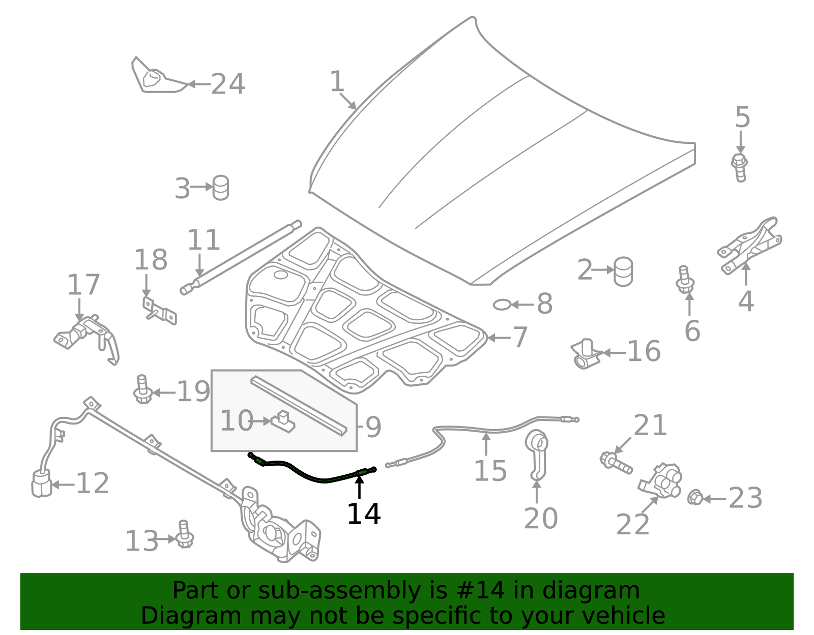 81190-T1100 - High-Quality Hood Release Cable for AutoNation Parts