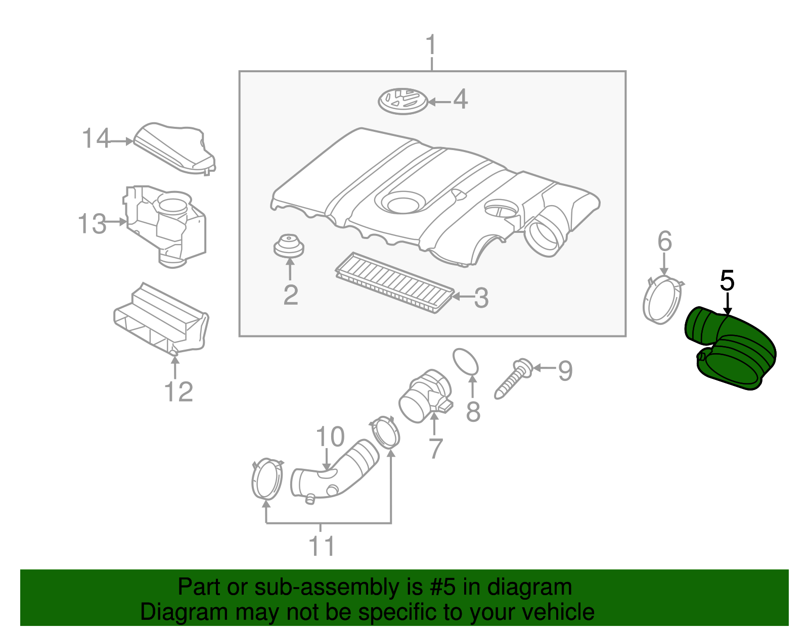2008-2014 Volkswagen Intake Duct 1K0-129-618-AD | OEM Parts Online