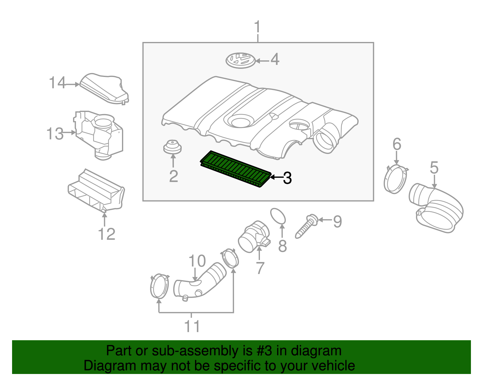2005-2014 Volkswagen Air Filter 07K-129-620 | vwpartscenter