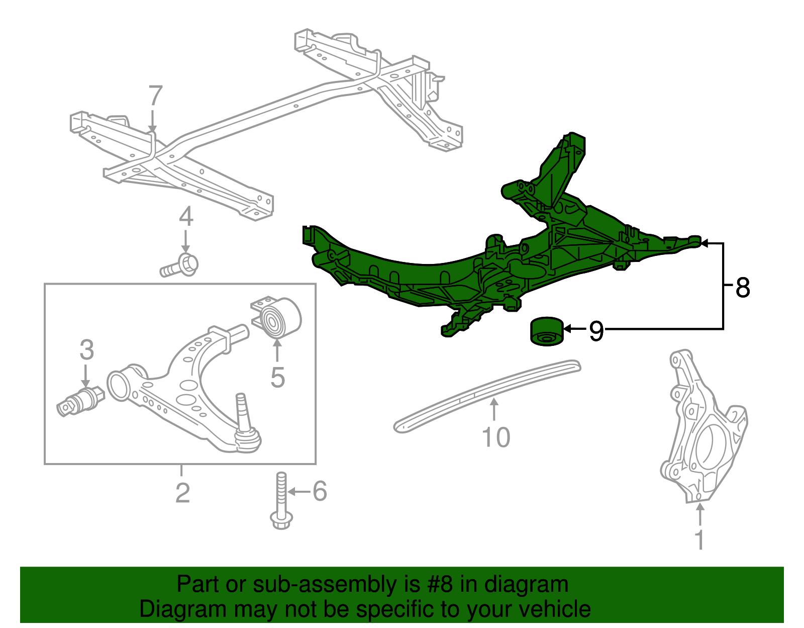 2016-2019 Chevrolet Volt Drivetrain and Front Suspension Cradle ...