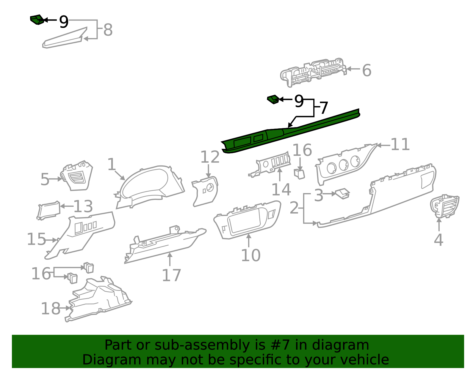 55011-02010-B2 - Center Molding 2014-2016 Toyota Corolla | Toyota San ...