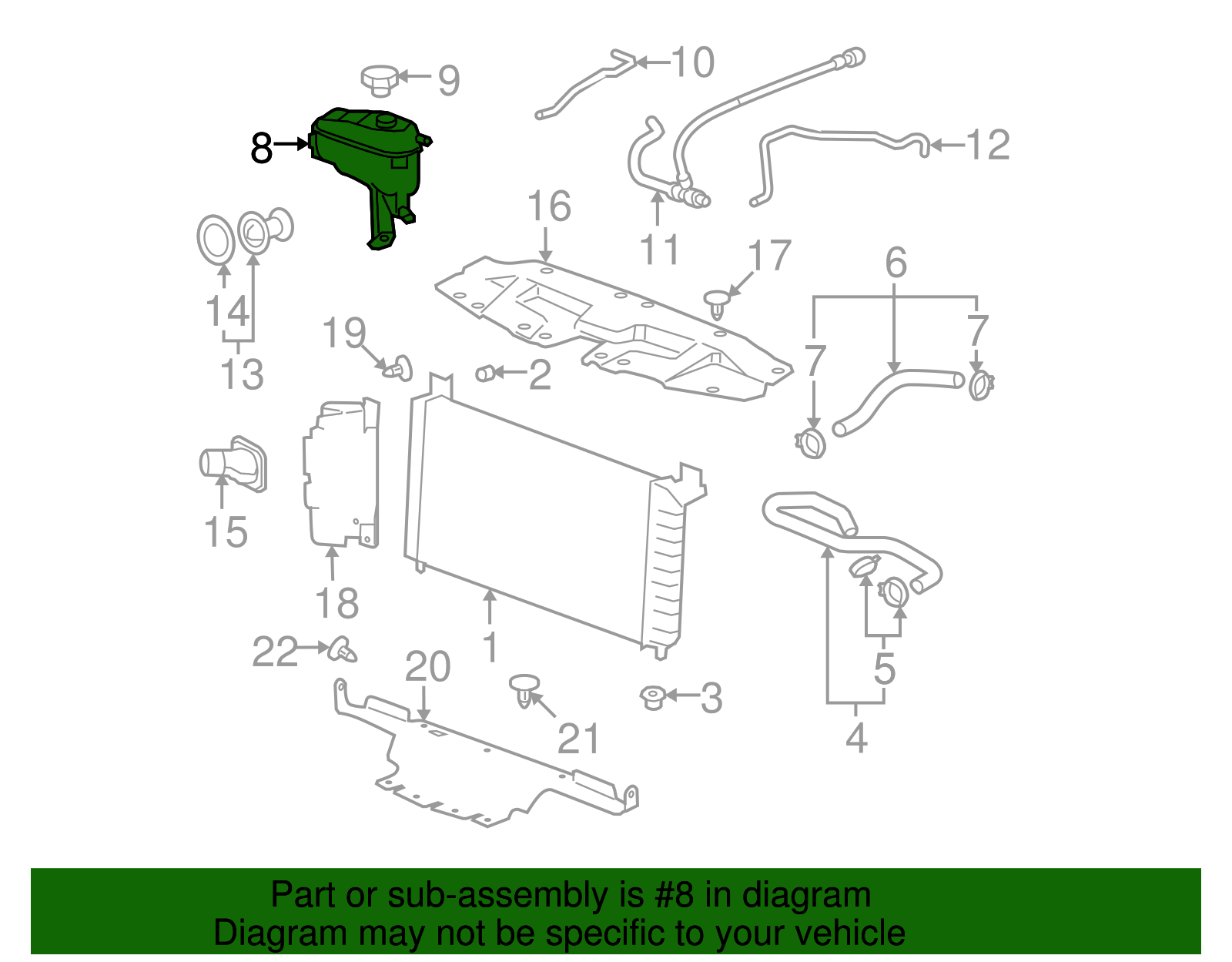 2007-2019 GM Radiator Surge Tank 84368363 | Capital Chevy Parts