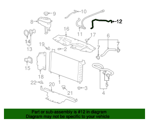 2007-2014 GM Hose Asm,Rad Vent Inl 22827734 | GM Parts Center