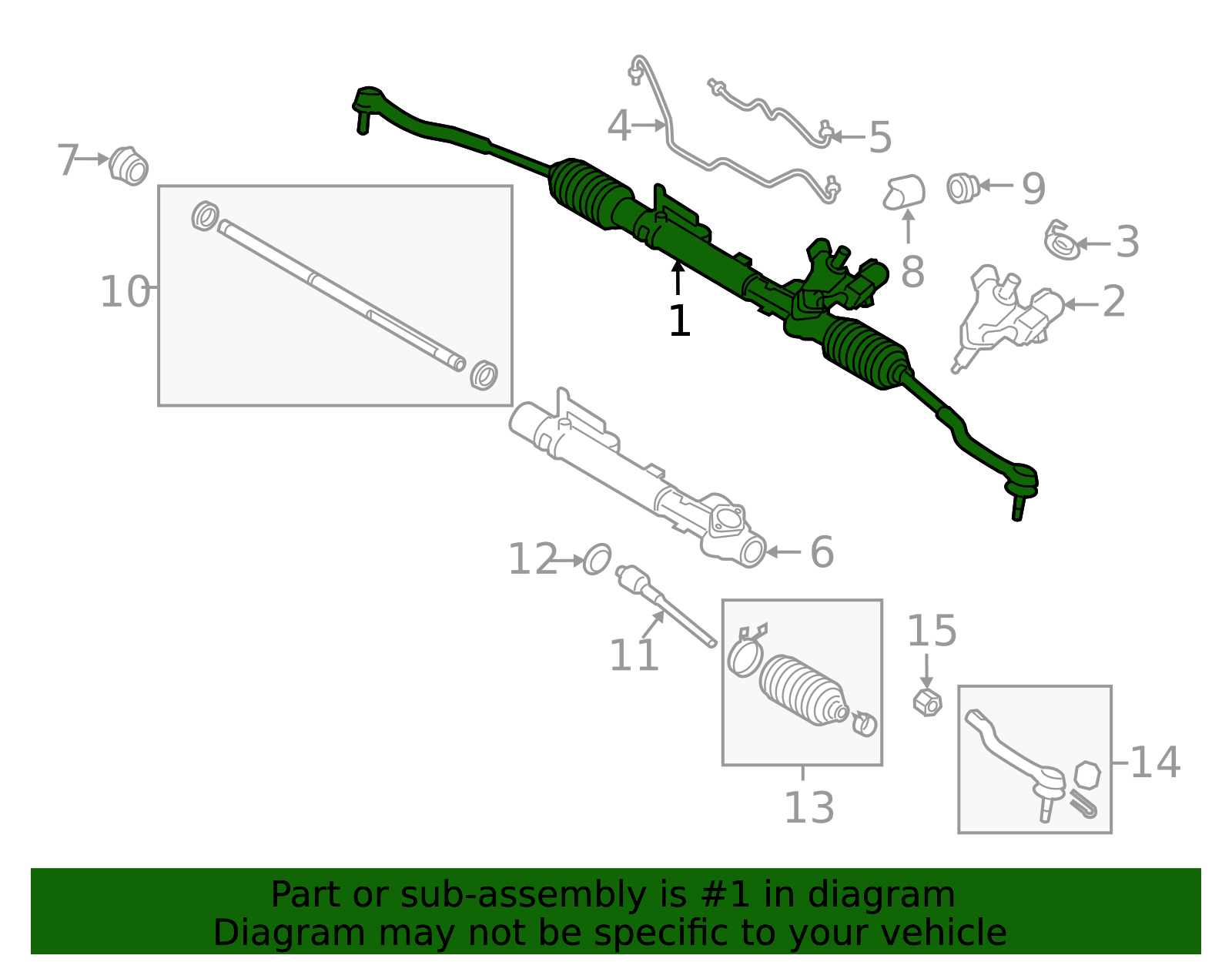 2009-2014 Nissan Murano Steering Gear 49001-1UM1A | TascaParts.com