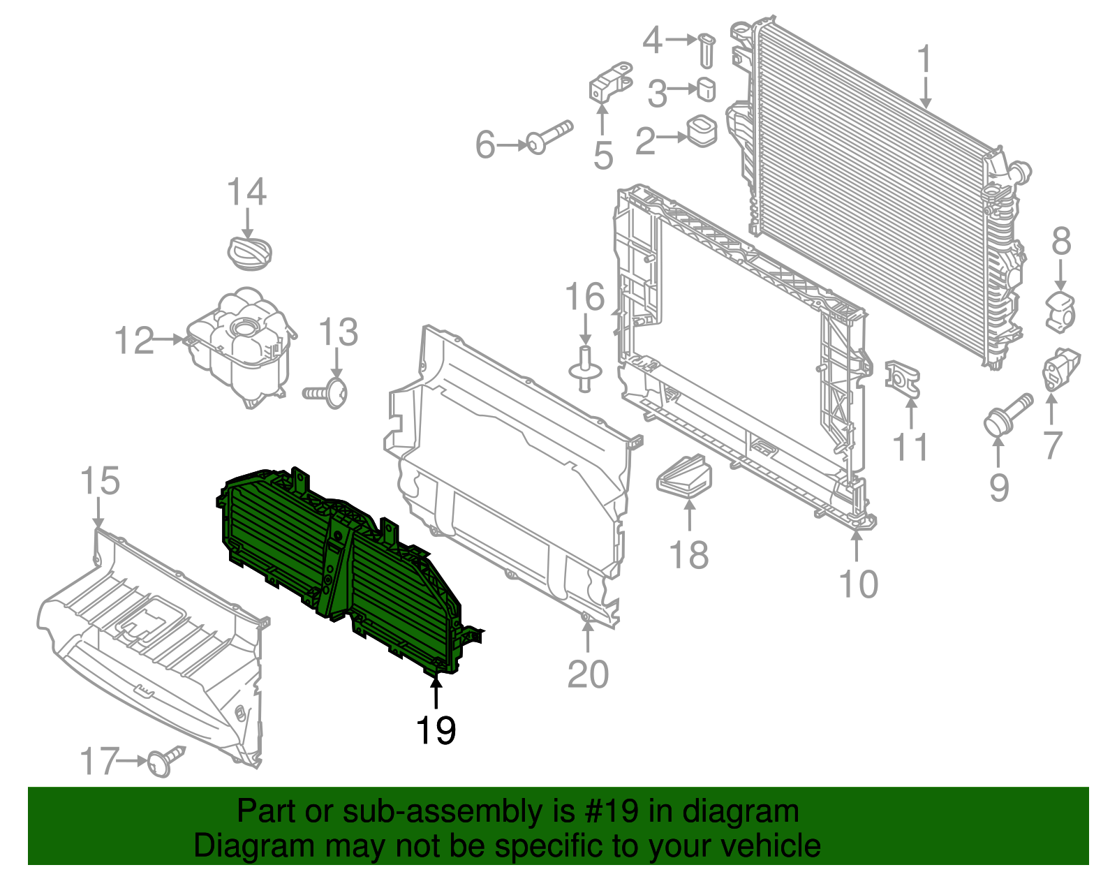 2015-2018 Porsche Cayenne Radiator Shutter Assembly 958-505-321-02 ...
