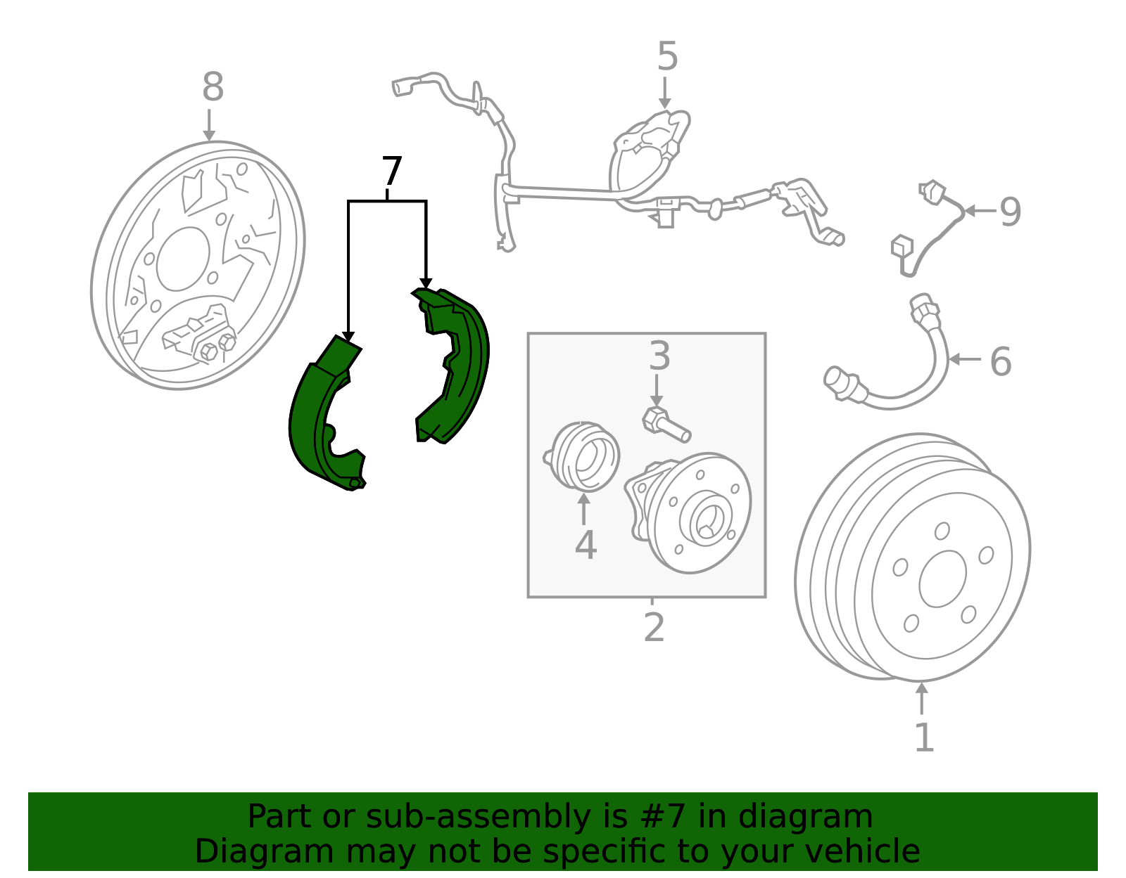 2003-2008 Toyota Corolla Drum Brake Shoe 04495-02050 | Toyota Parts Center