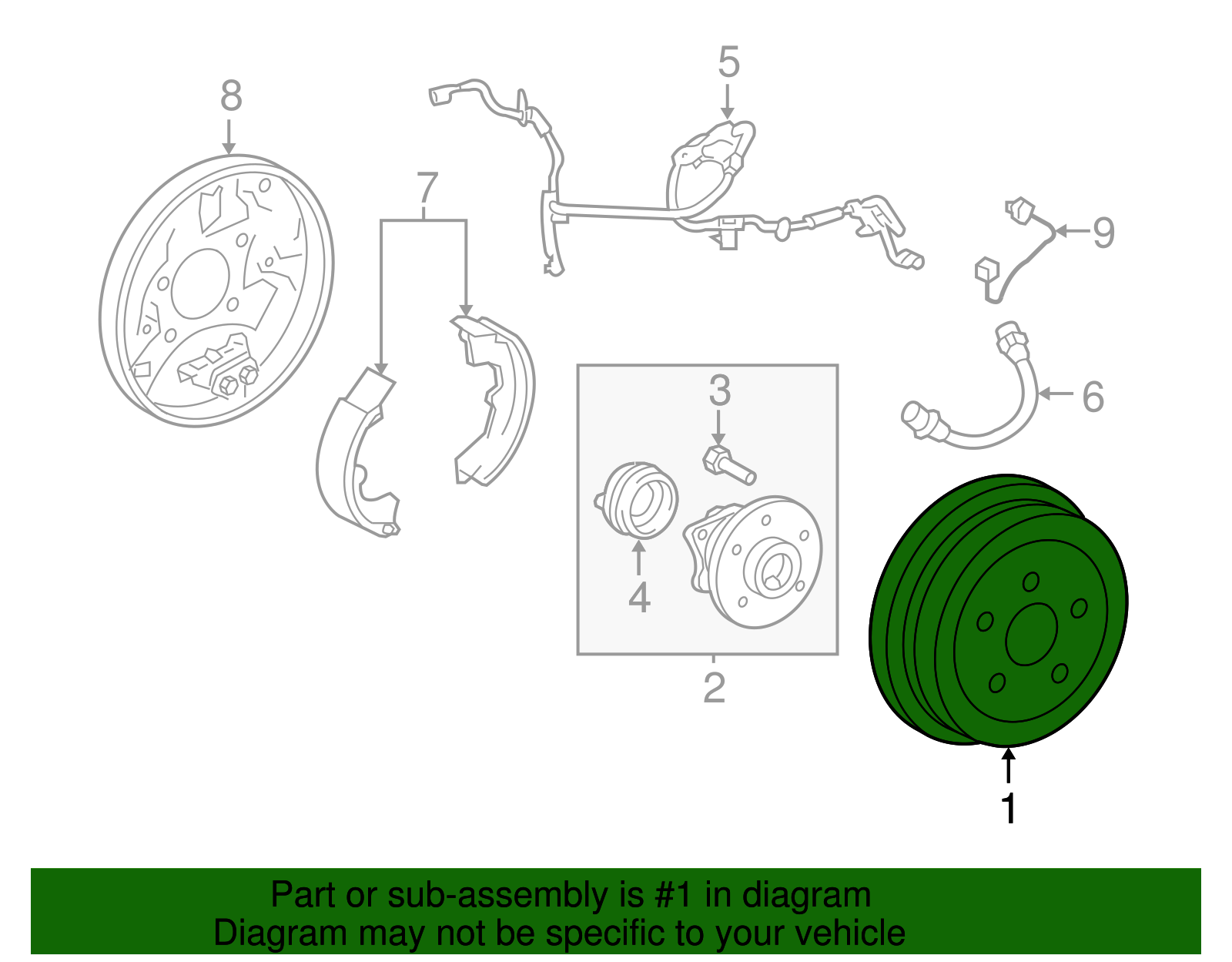 2000-2008 Toyota Brake Drum (Rear) 42431-02100 | Toyota Parts Center