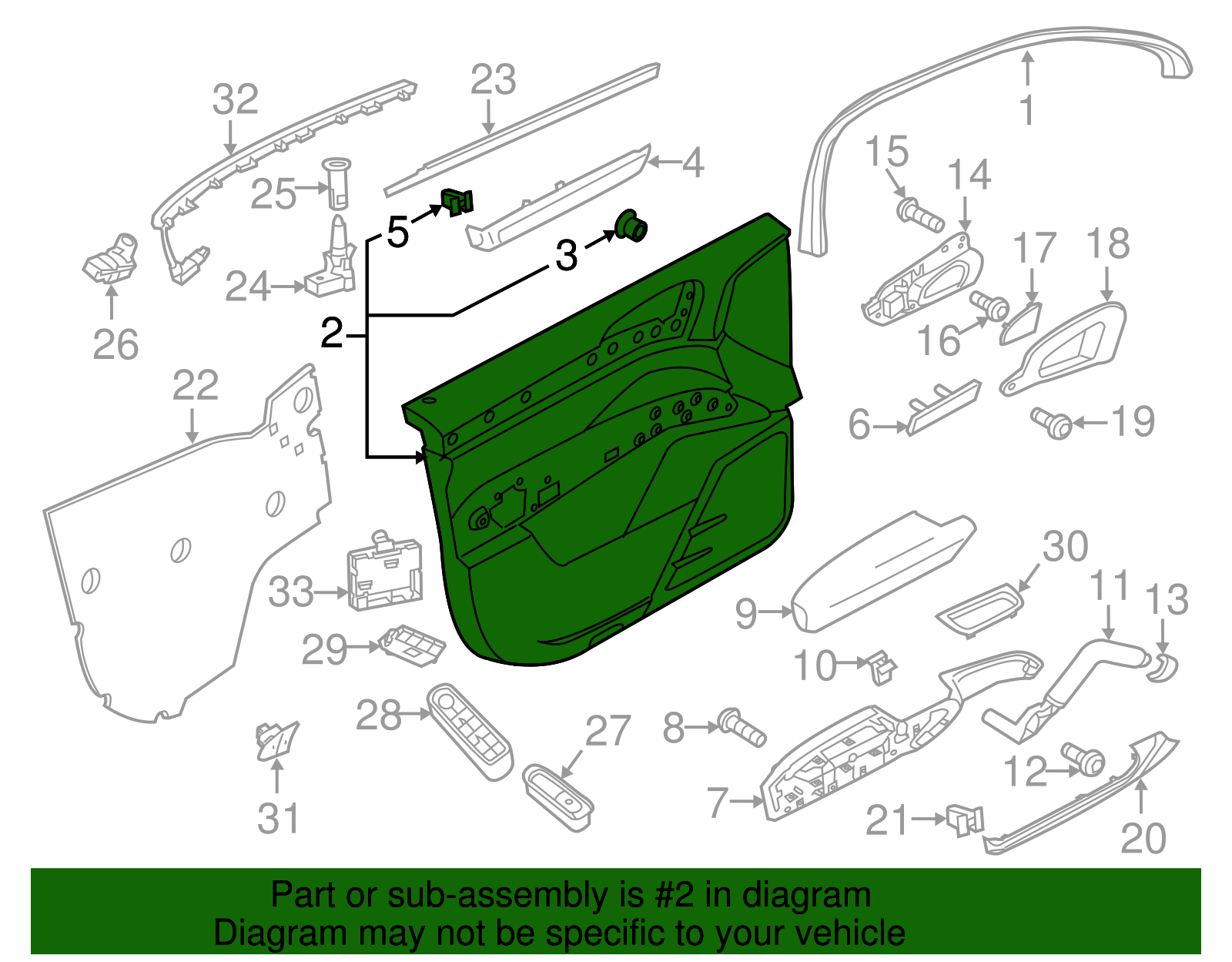 2011-2018 Porsche Cayenne Door Trim Panel 958-555-201-03-A11 | OEM ...