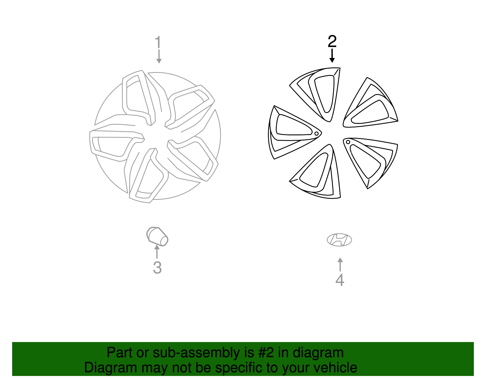 52910-4R260 - Hyundai Wheel, Alloy 2014-2015 Hyundai Sonata ...