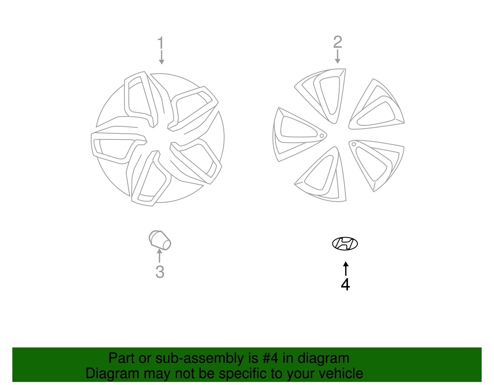 2006-2020 Hyundai Center Cap 52960-3K250 | QuirkParts