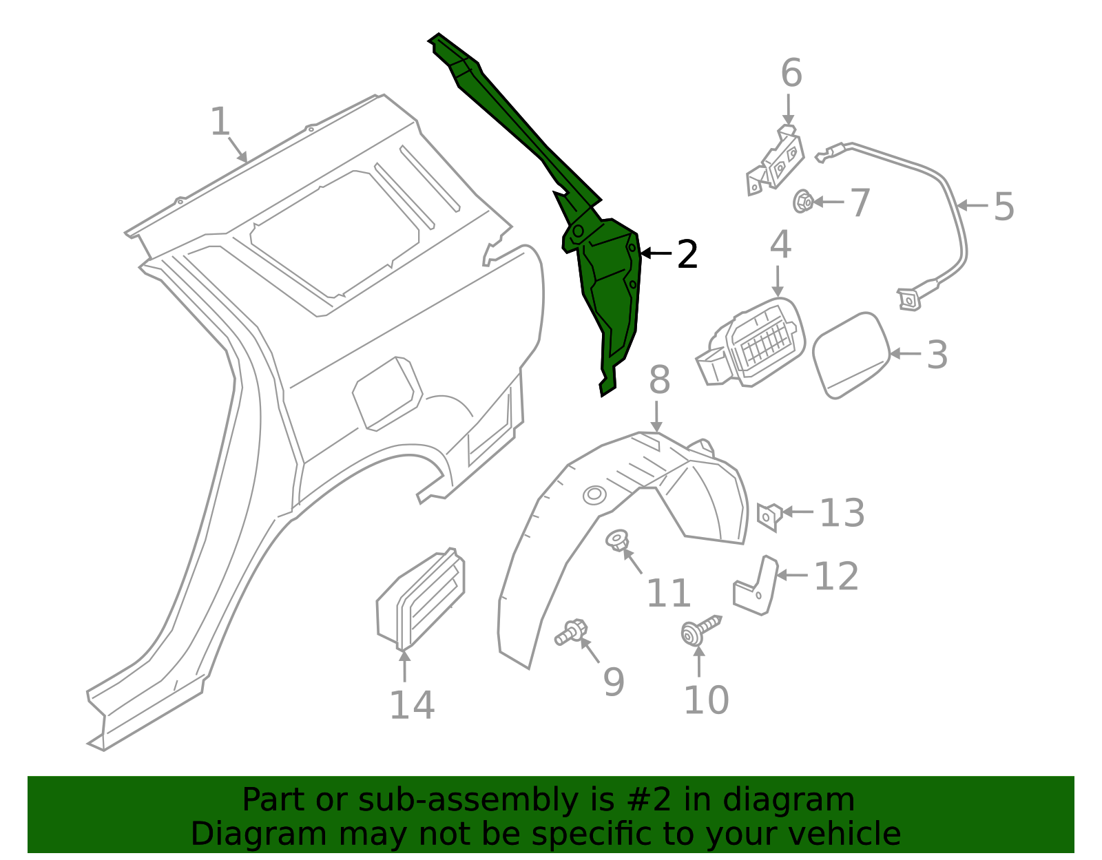 2020-2025 Hyundai Palisade Quarter Extension 71570-S8000 | QuirkParts