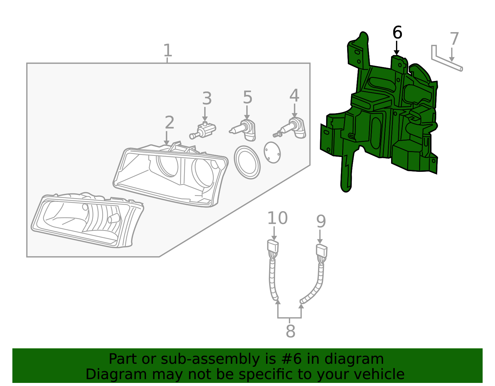 2003-2007 Chevrolet Passenger Side Headlamp Housing Support 15798922 ...