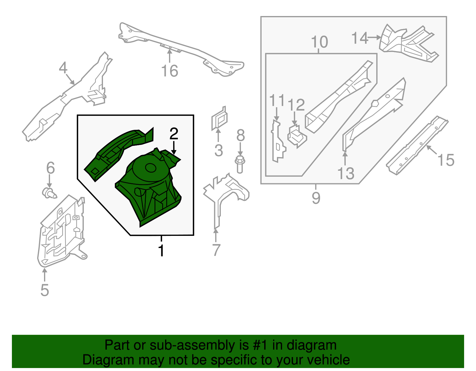 2013-2018 Nissan Altima Apron Assembly 64100-9HS0A | My Nissan Part