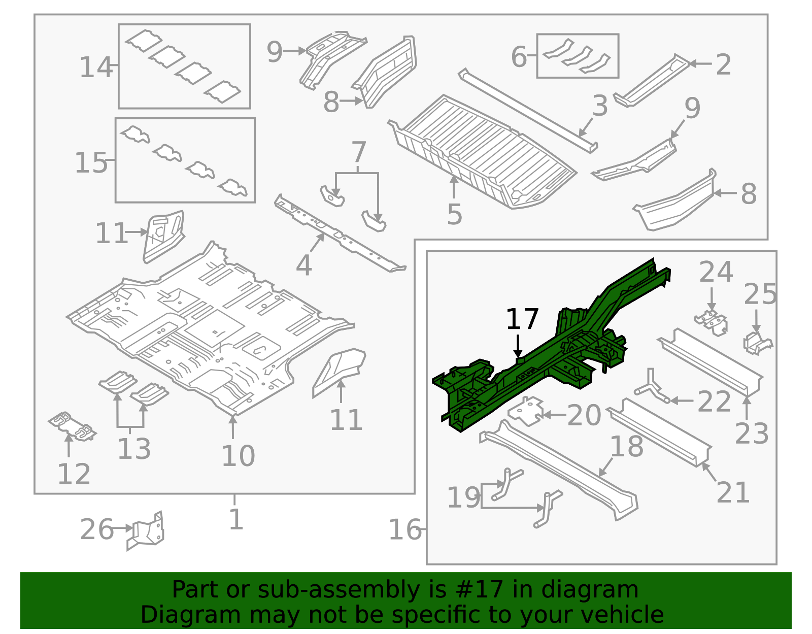 2015-2018 Kia Sedona | Side Rail | 65720-A9700 | Kia Auto Parts