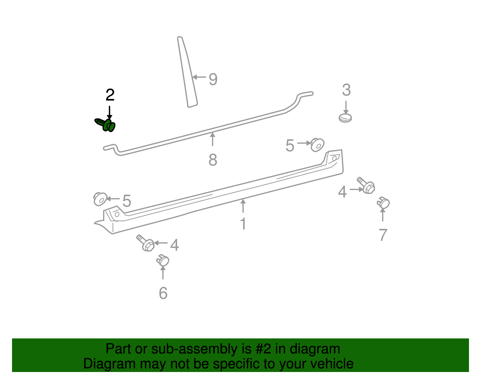 2004-2006 Scion xB Rocker Molding Clip 90467-10147 | Toyota Parts Center