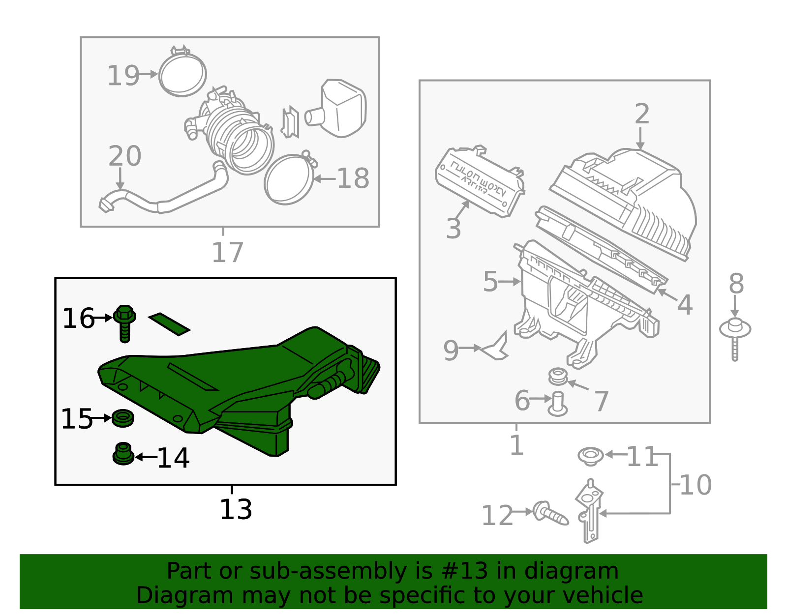 2017-2018 Kia Cadenza Intake Duct 28210-F6200 | QuirkParts