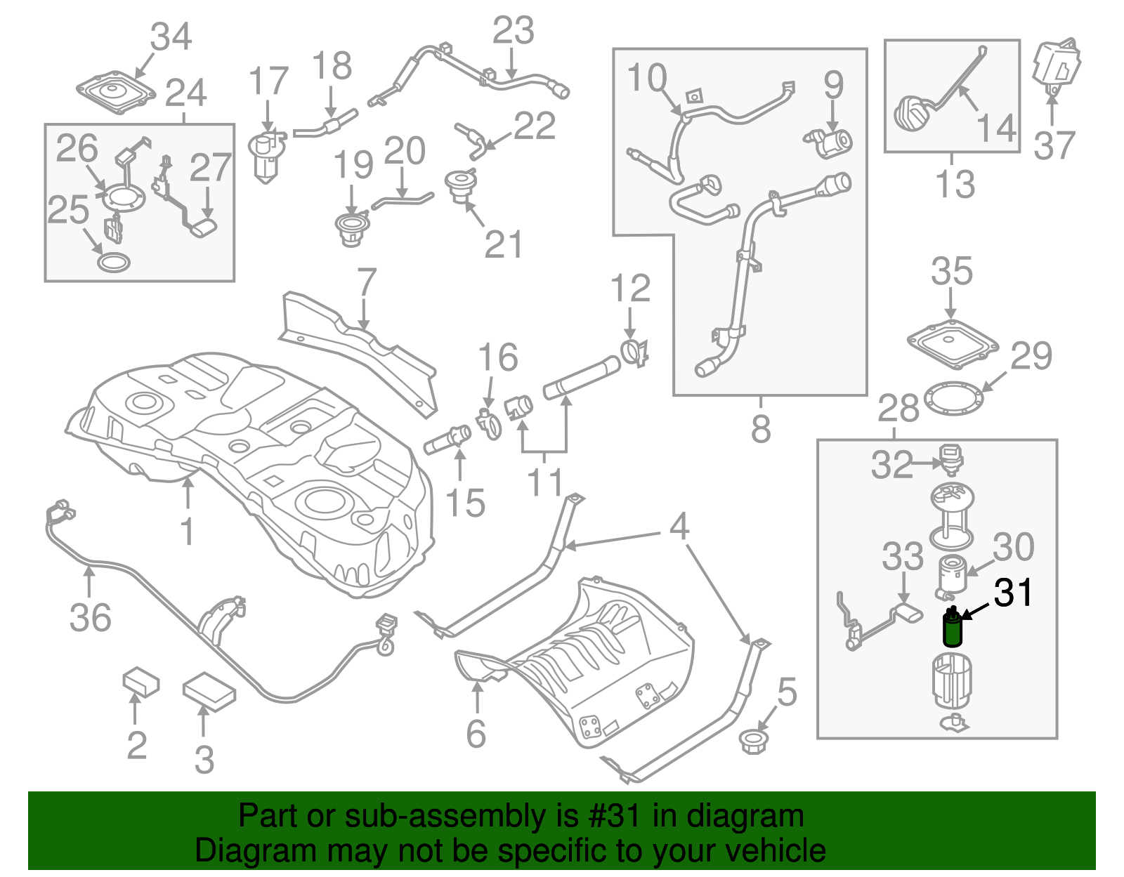 Genuine Fuel Pump for 2014-2022 Hyundai | Part# 31111-3N000-AS ...