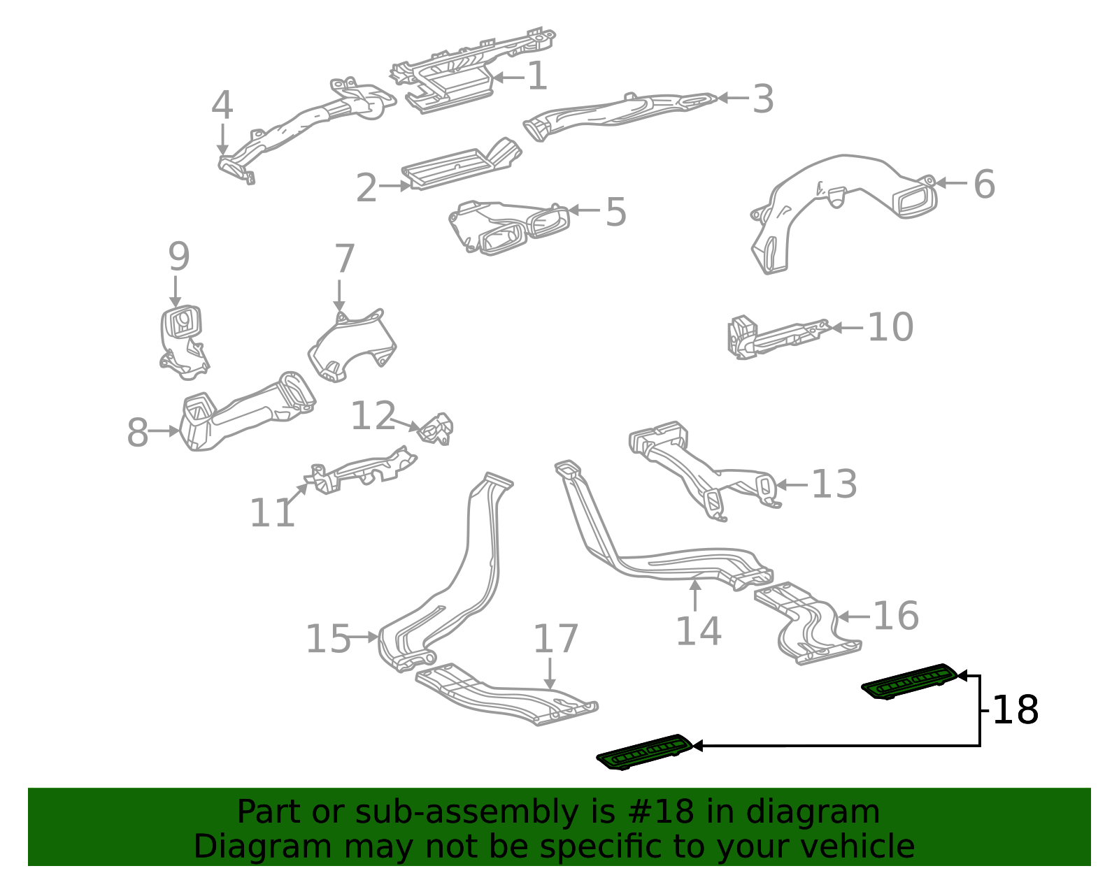 2021-2025 Toyota Mirai 2021-2024 Toyota Mirai - Floor Duct Vent 87217 ...