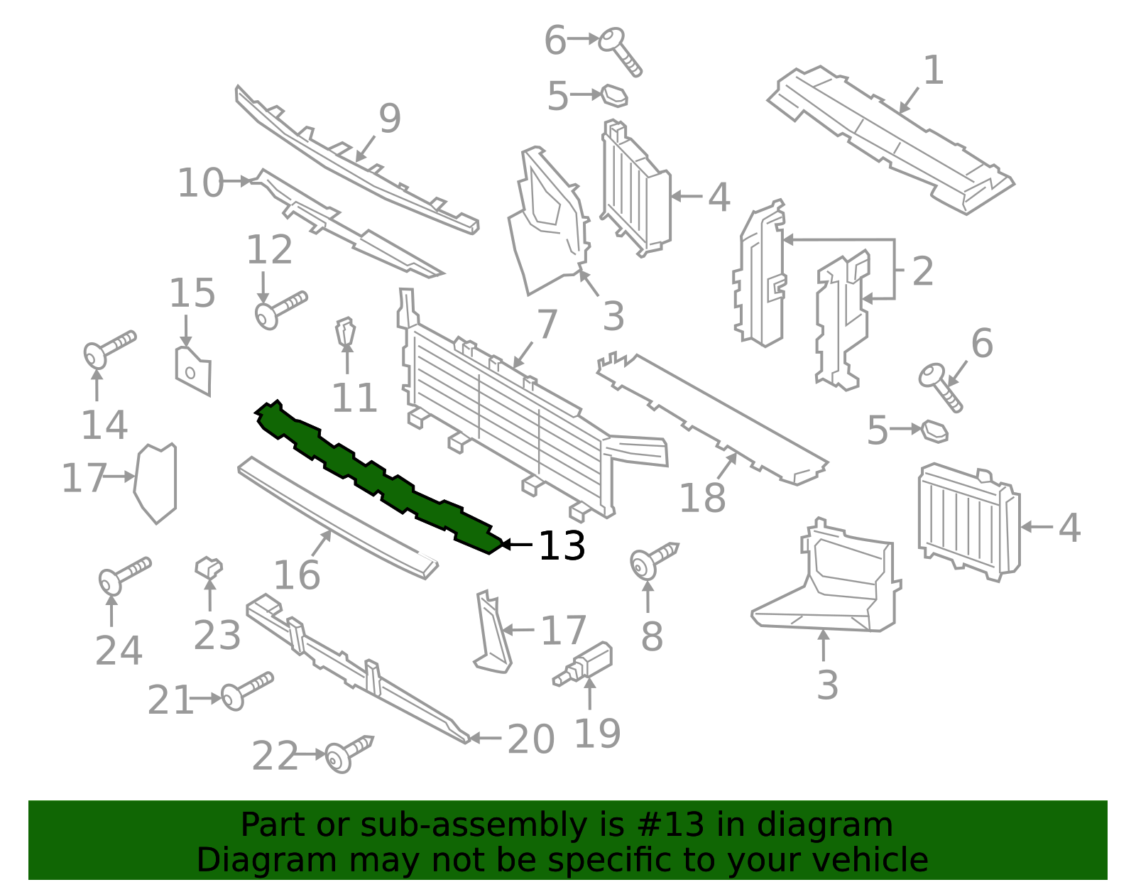 9Y0-805-015-C - 2019-2024 Porsche Cayenne - Radiator Support Splash ...
