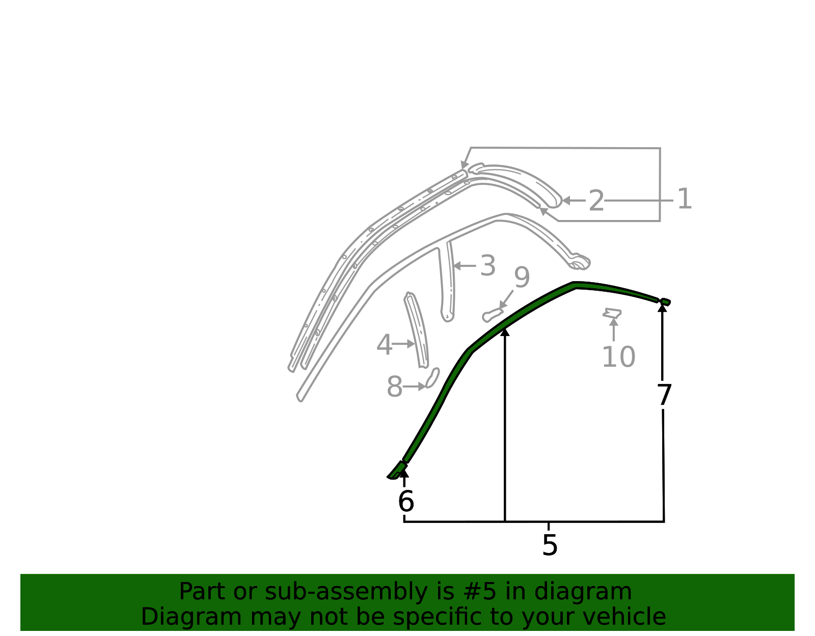 1993-2001 Subaru Impreza Roof Molding 91012FA000 | OEM Parts Online
