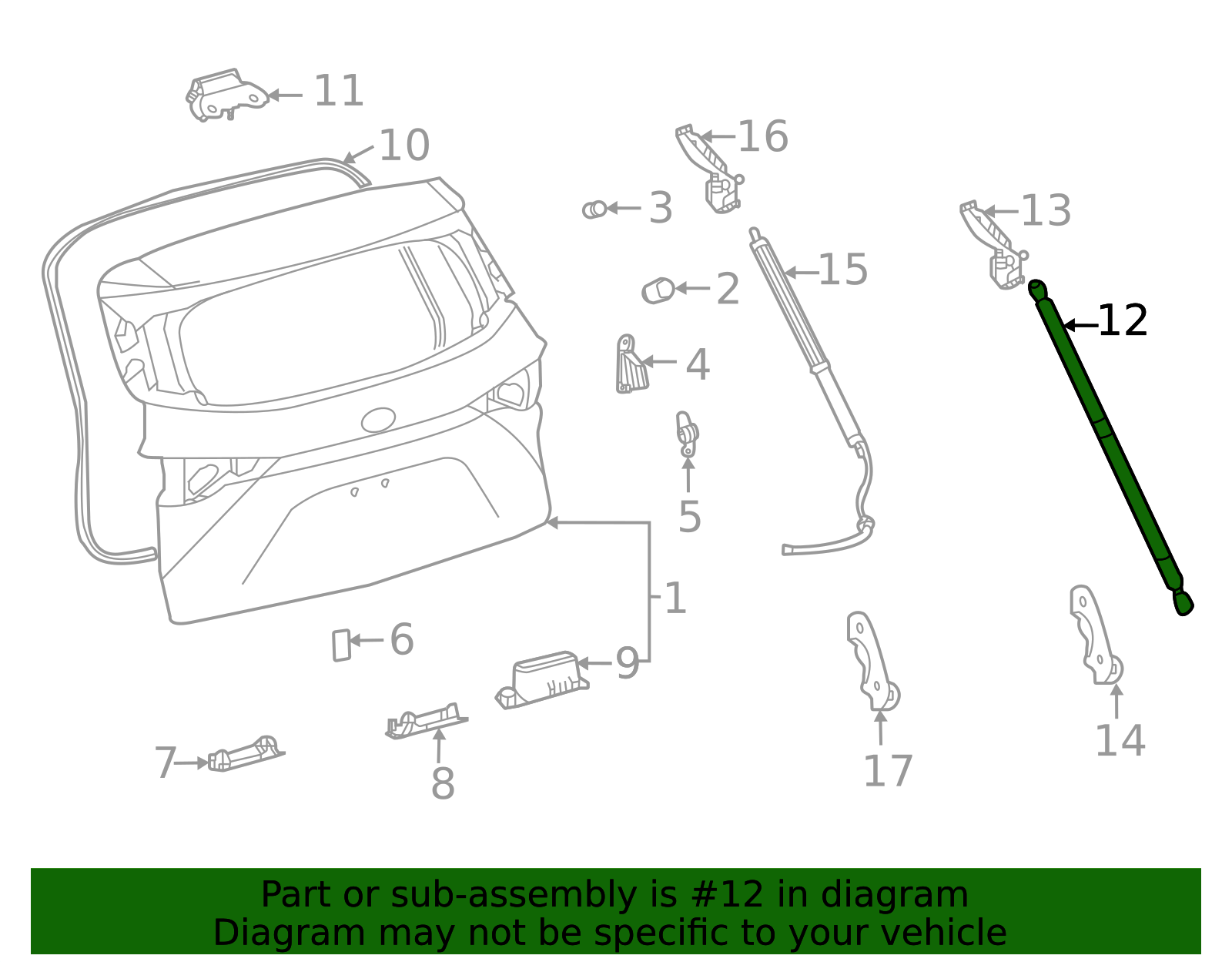 2021-2025 Toyota Sienna Lift-Gate Lift Support 68960-08050 | Toyota ...