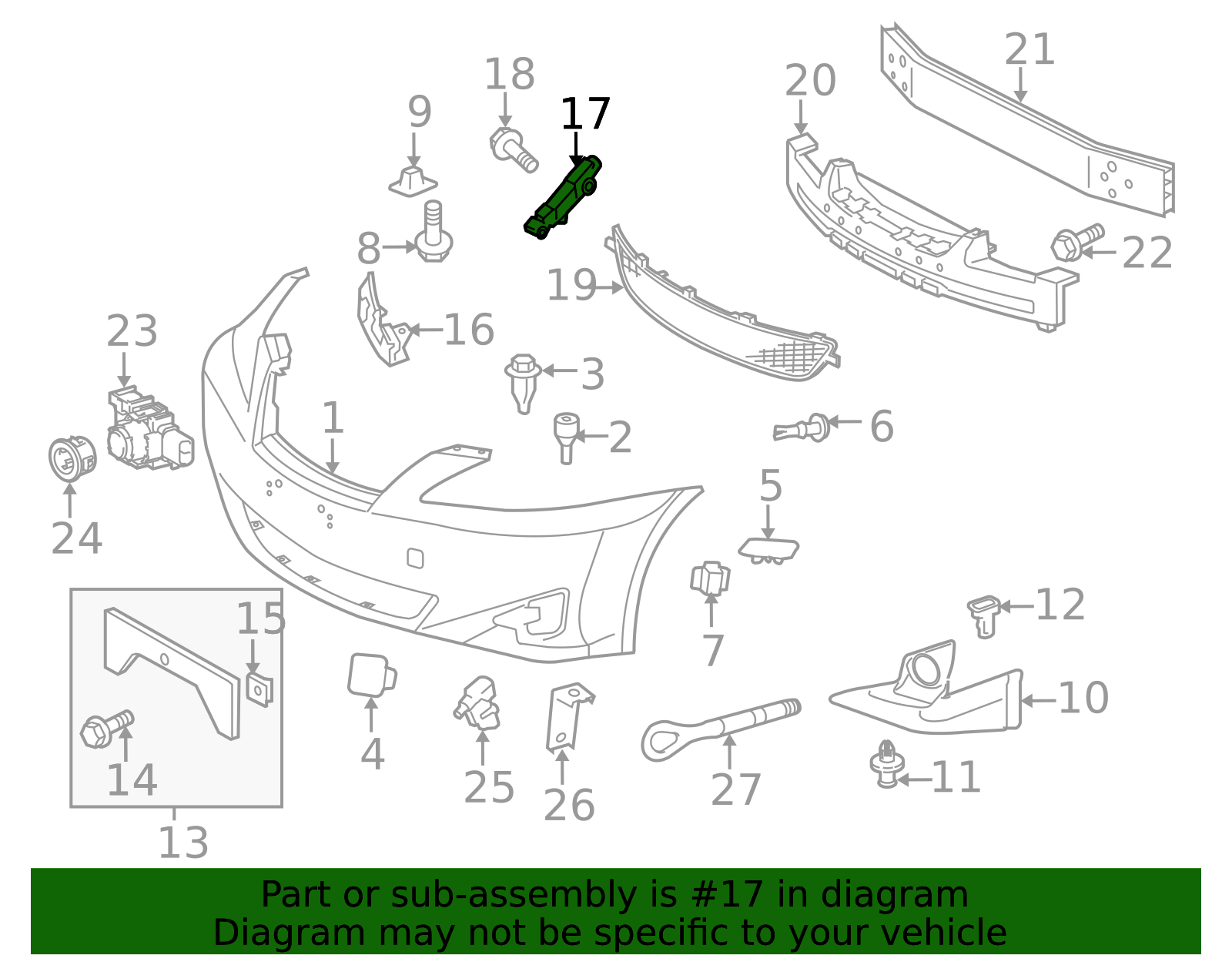 5253653011 - Lexus Bumper Cover Support Rail 2006-2015 Lexus ...