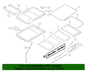 54102993888 - 2013-2015 BMW X1 Slide Rail (54-10-2-993-888) | BMW of ...