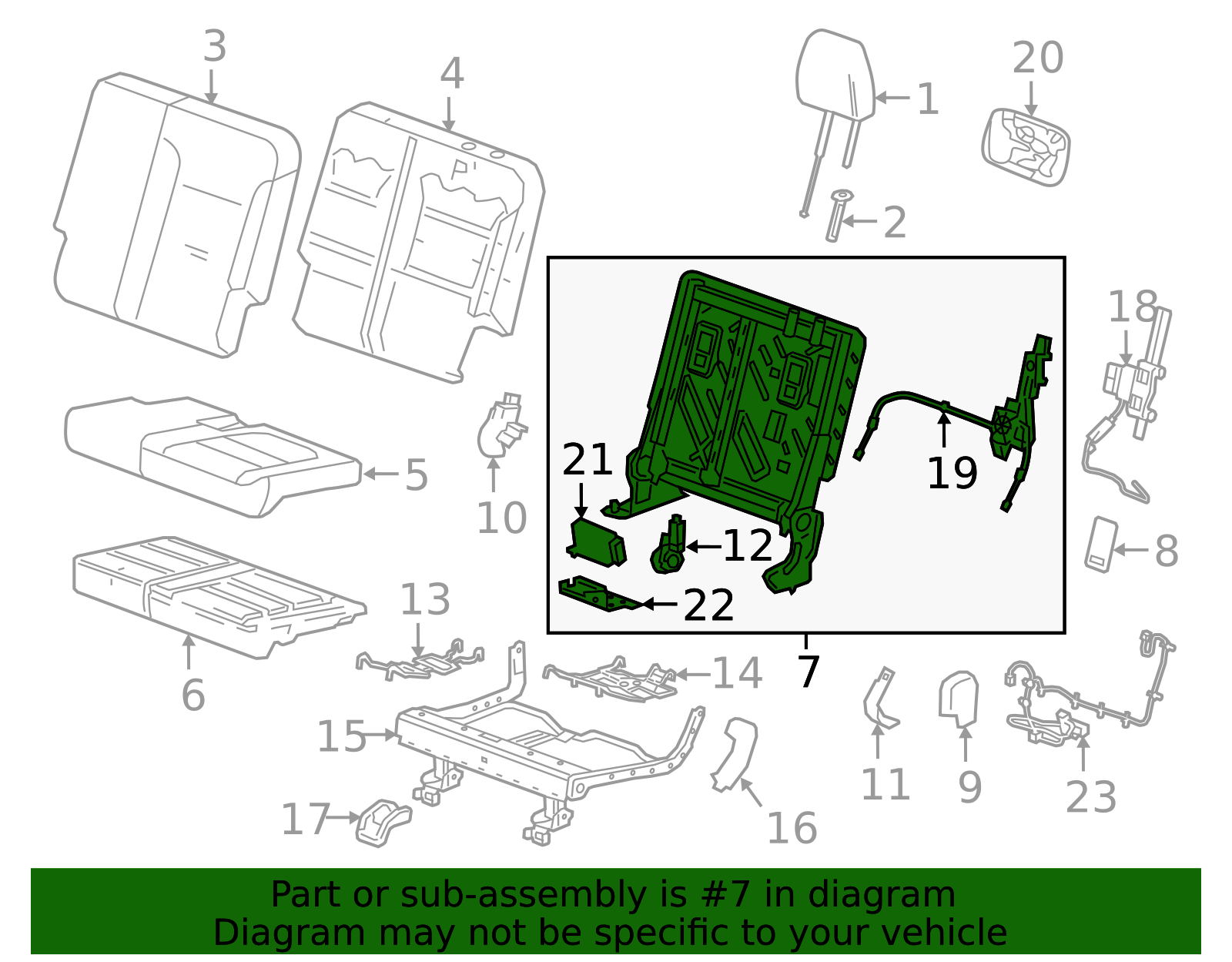 2018-2024 Chevrolet Seat Back Frame 85644409 | Shop Matick Buick GMC