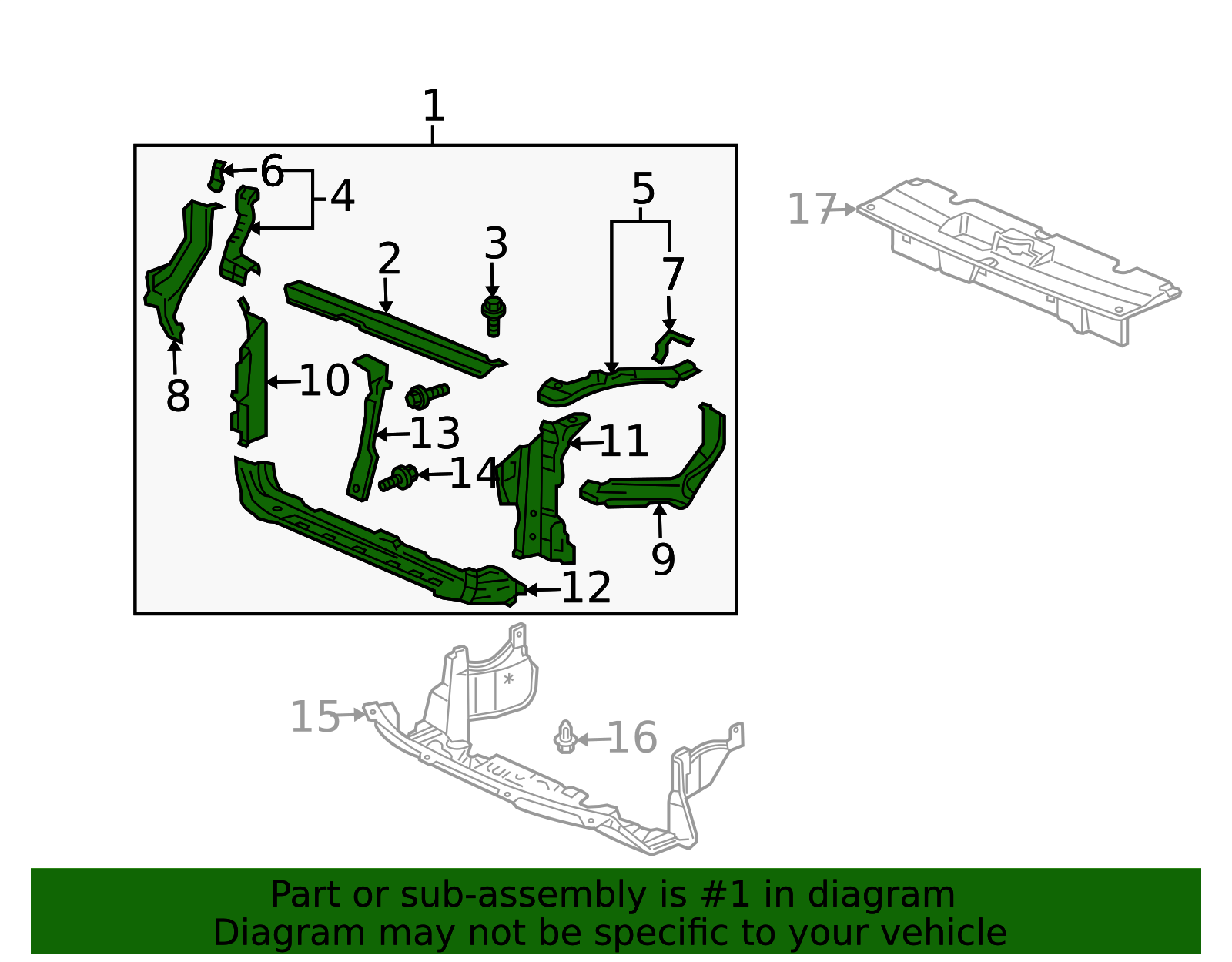 2003-2008 Honda Element Radiator Support Panel 60400-SCV-A10ZZ | OEM ...
