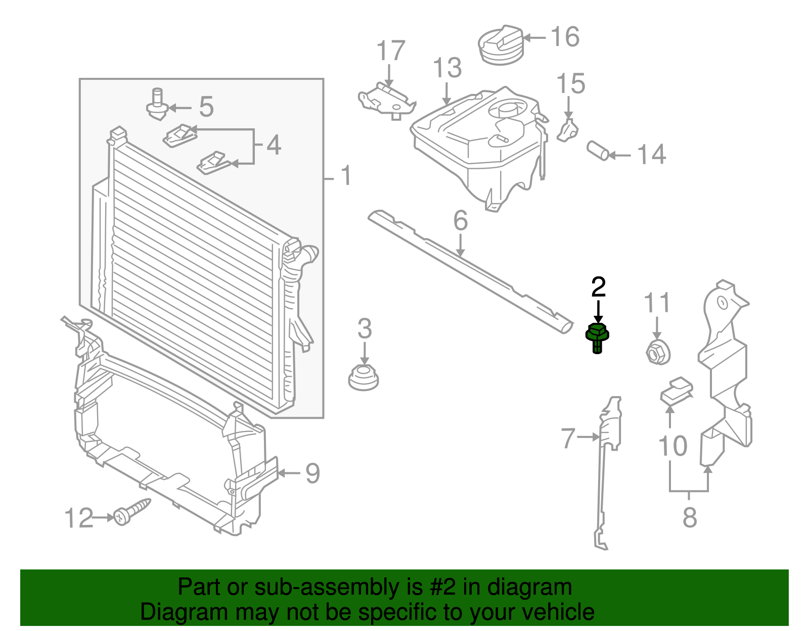 7L0-121-276-A - Radiator Upper Insulator 2004-2010 Volkswagen Touareg ...