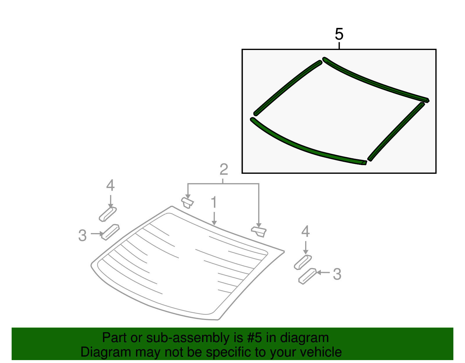 04733-SNA-A00 - 2006-2008 Honda Civic - Rubber Set Rear Windshield Dam ...