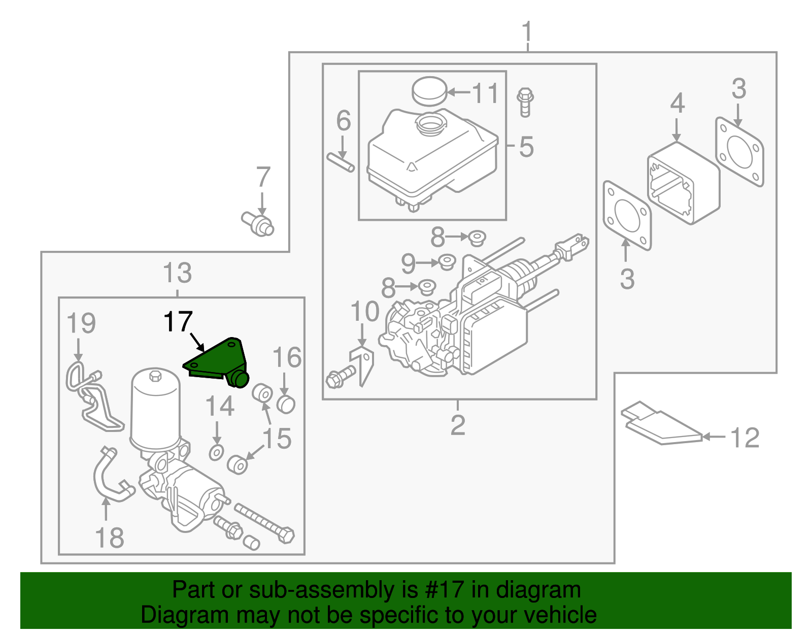 47225-1LA1A - High-Quality Power Brake Booster Bracket for 2011-2020 ...