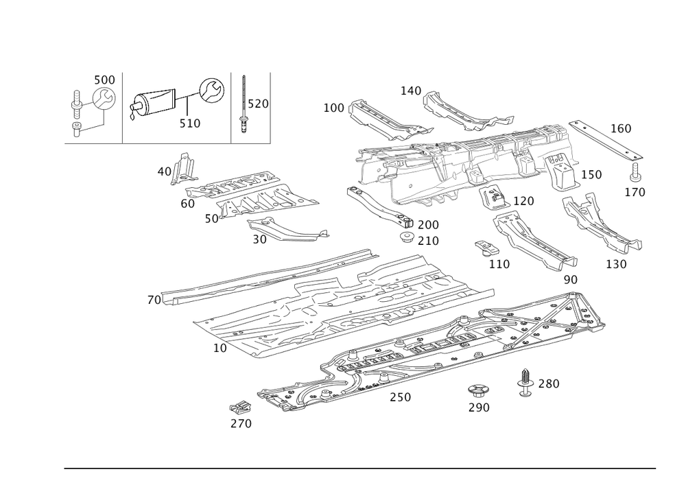 221-610-01-08 - Cover, Main Floor 2001-2013 Mercedes-Benz | Mercedes ...