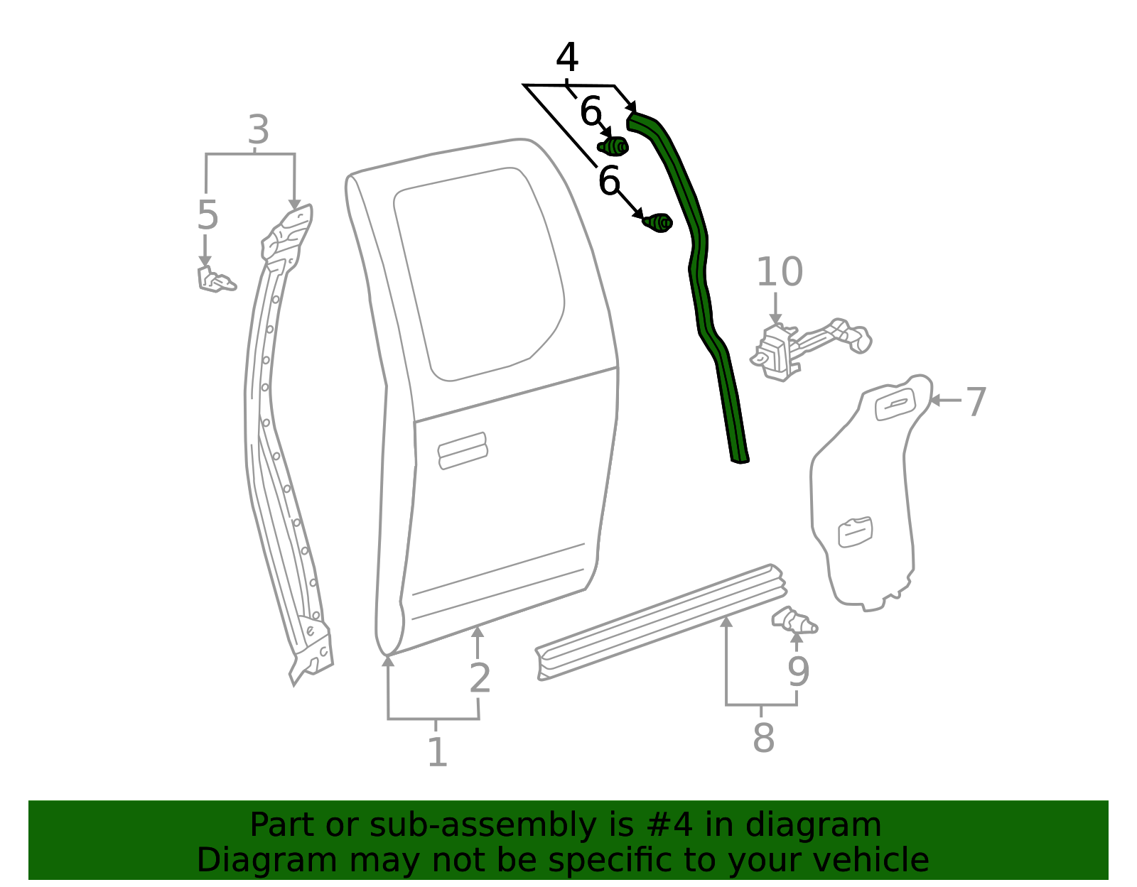 67873-0C010 - Rear Weather-Strip 2000-2006 Toyota Tundra | Toyota San ...